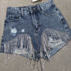 Windsor | Shorts | Nwt Rhinstone Jean Shorts | Poshmark
